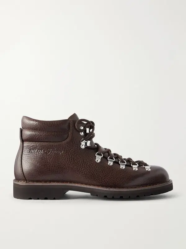 Nn07 Fracap M127 Textured Leather Hiking Boots - Brown