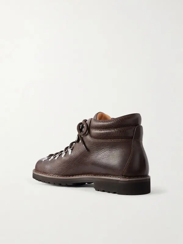 Nn07 Fracap M127 Textured Leather Hiking Boots - Brown
