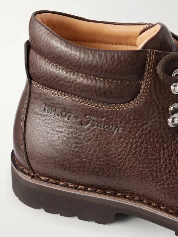 Nn07 Fracap M127 Textured Leather Hiking Boots - Brown