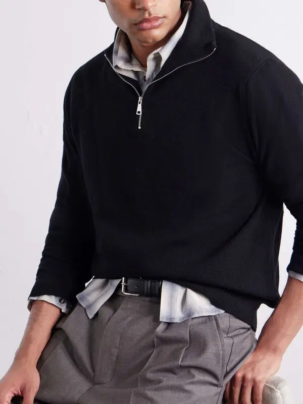 BEGG & CO. Heriot Half-zip Cashmere Sweater