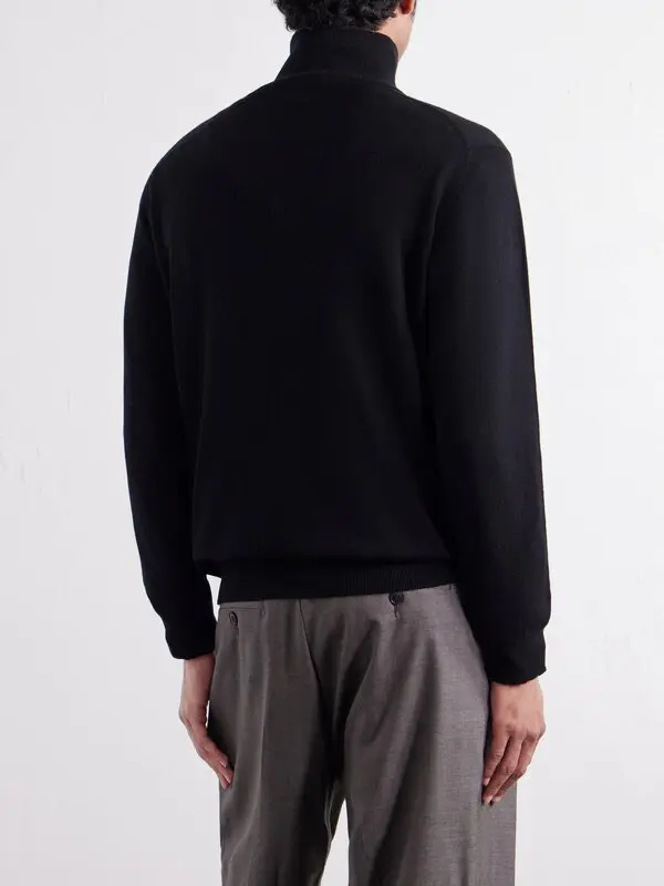 BEGG & CO. Heriot Half-zip Cashmere Sweater - Black
