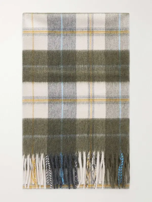 BEGG & CO. Arran Bennet Fringed Checked Cashmere Scarf