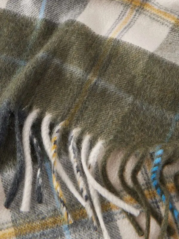BEGG & CO. Arran Bennet Fringed Checked Cashmere Scarf
