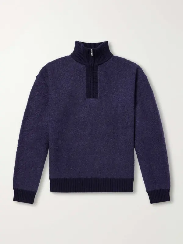 Aimé Leon Dore Wool-blend Felt Half-zip Sweater
