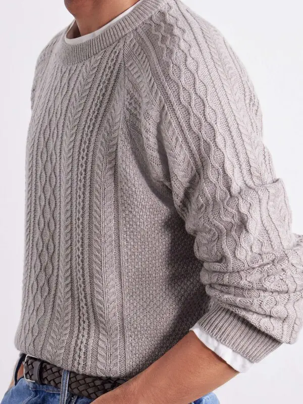BEGG & CO. Maytime Cable-knit Cashmere-blend Sweater