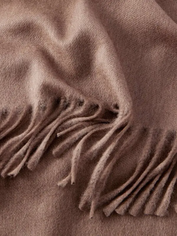 BEGG & CO. Arran Solid Fringed Brushed-cashmere Scarf