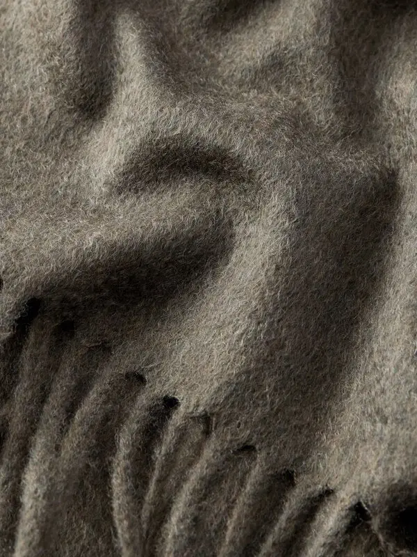 BEGG & CO. Arran Solid Fringed Brushed-cashmere Scarf