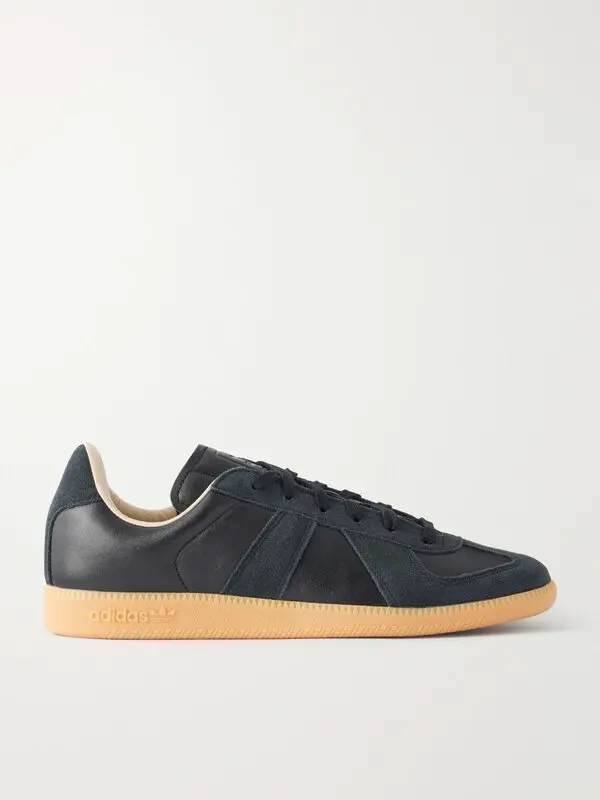 ADIDAS ORIGINALS Bw Army Suede-trimmed Leather Sneakers - Black