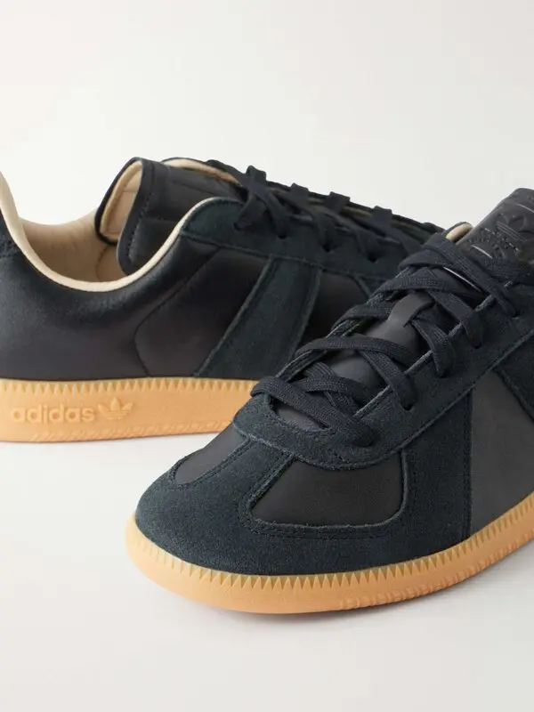 ADIDAS ORIGINALS Bw Army Suede-trimmed Leather Sneakers - Black