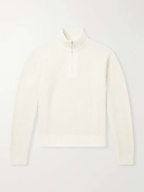 Aimé Leon Dore Felted Wool-blend Half-zip Sweater