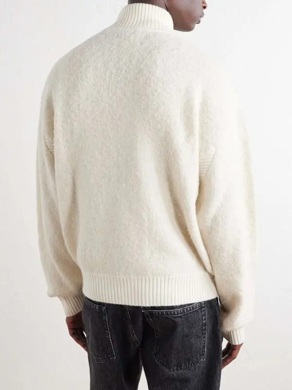 Aimé Leon Dore Felted Wool-blend Half-zip Sweater