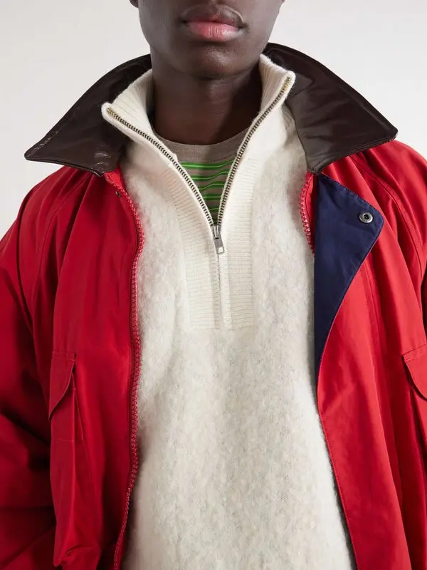 Aimé Leon Dore Felted Wool-blend Half-zip Sweater