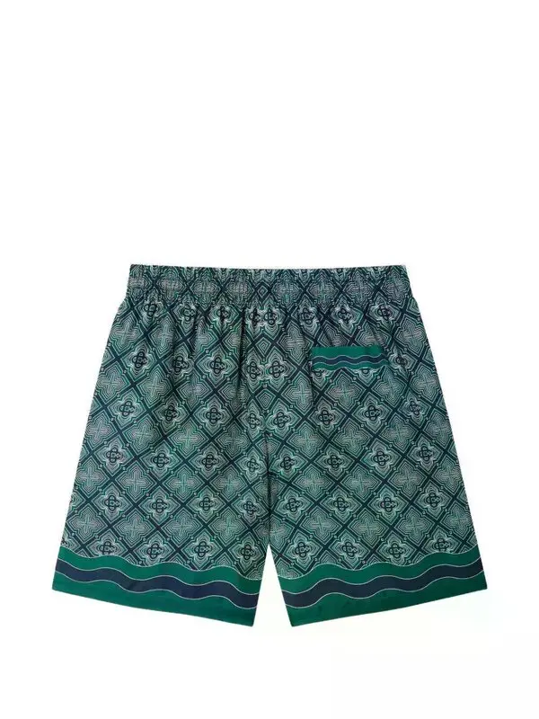 Casablanca Geometric-print Silk Shorts