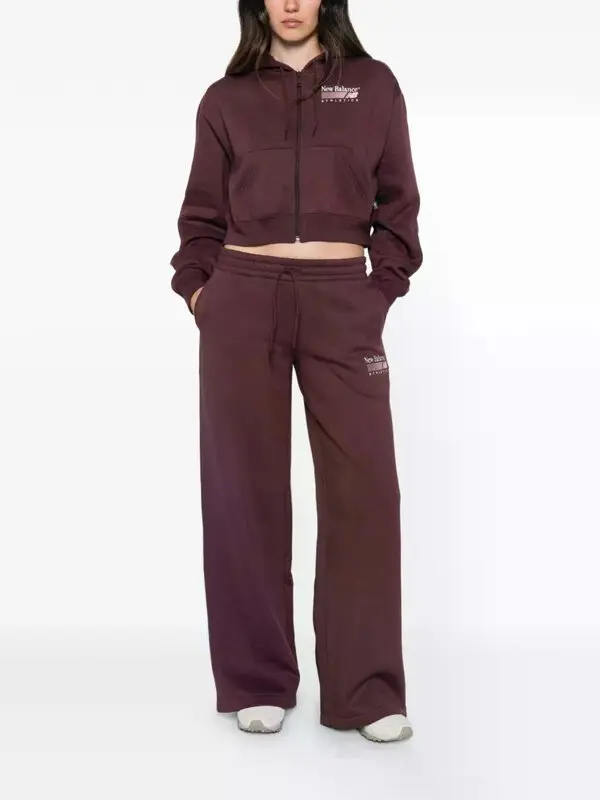 NEW BALANCE Logo-print Cropped Hoodie