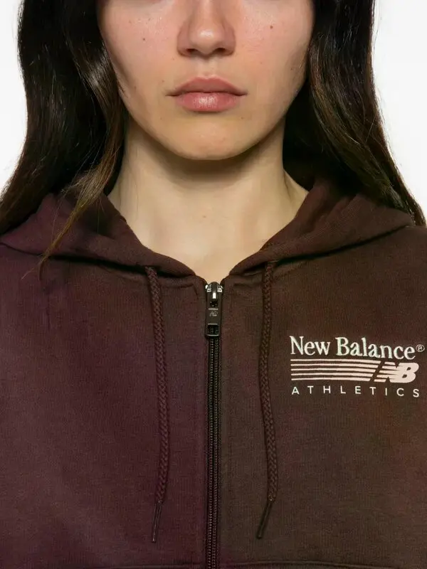 NEW BALANCE Logo-print Cropped Hoodie
