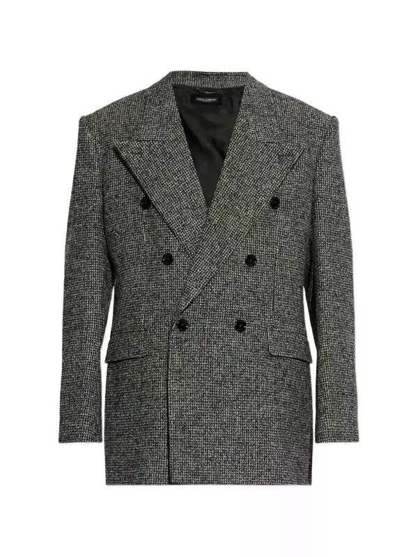 Dolce & Gabbana Sinatra Double-breasted Jacket In Birdseye Wool Blend