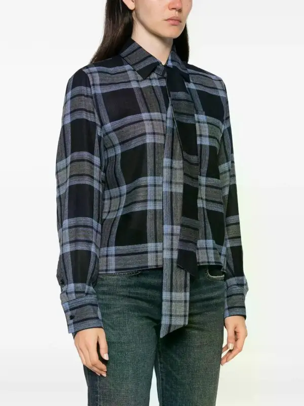 Marella Check-pattern Tie-neck Shirt