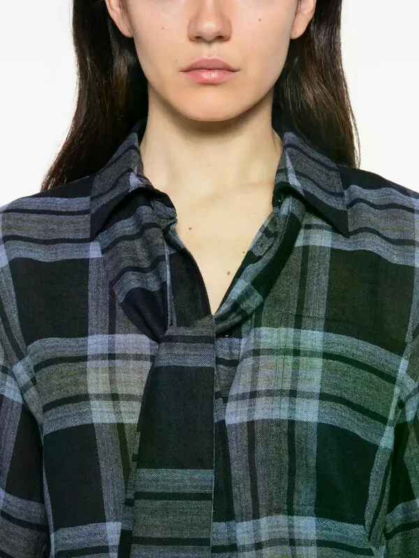 Marella Check-pattern Tie-neck Shirt