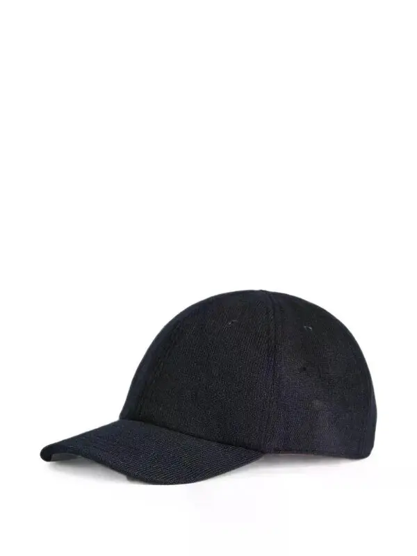 Kiton Leather-trimmed Cashmere-silk Baseball Cap