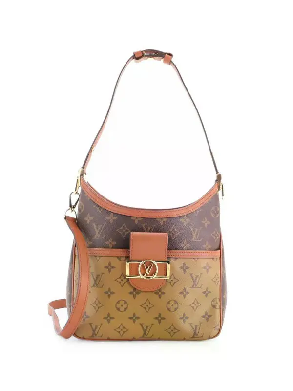 LOUIS VUITTON Dauphine Reverse Monogram Canvas Pm Hobo Bag - Brown