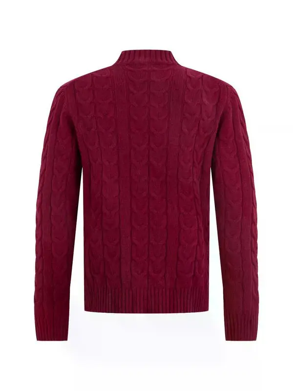 SLOWEAR Cable-knit Mock-neck Sweater