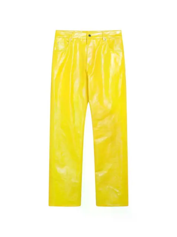Loewe Glossy Straight-leg Trousers - Yellow