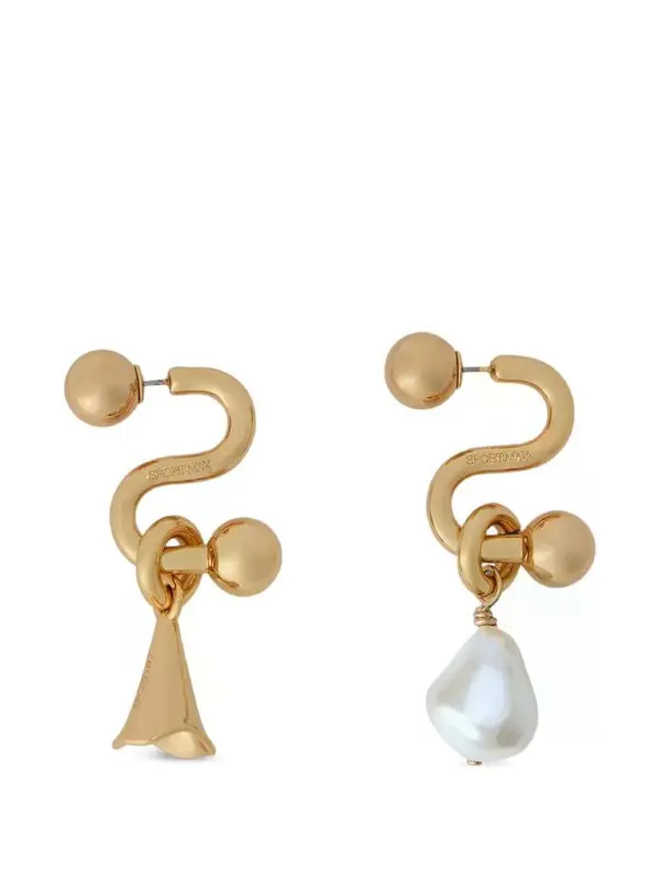 Sportmax Sculptural Asymmetric Earrings - Gold