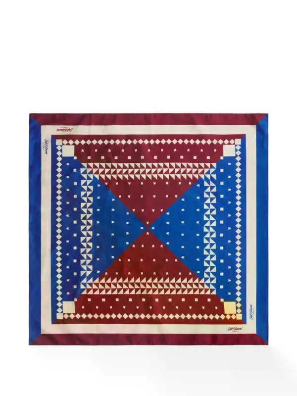 CAFÉ KITSUNÉ Geometric-print Scarf