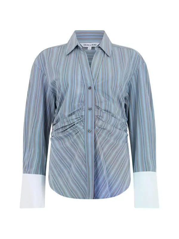 Veronica Beard Striped Ruched Shirt