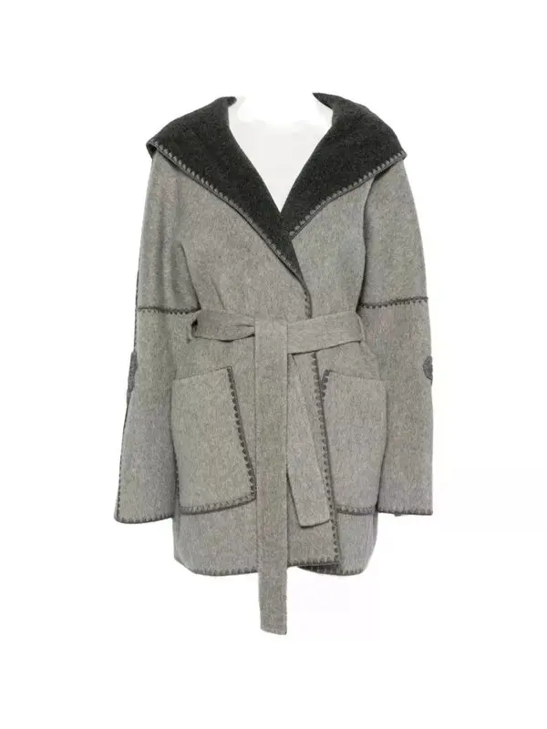ERMANNO FIRENZE Embroidered Belted Oversized Coat