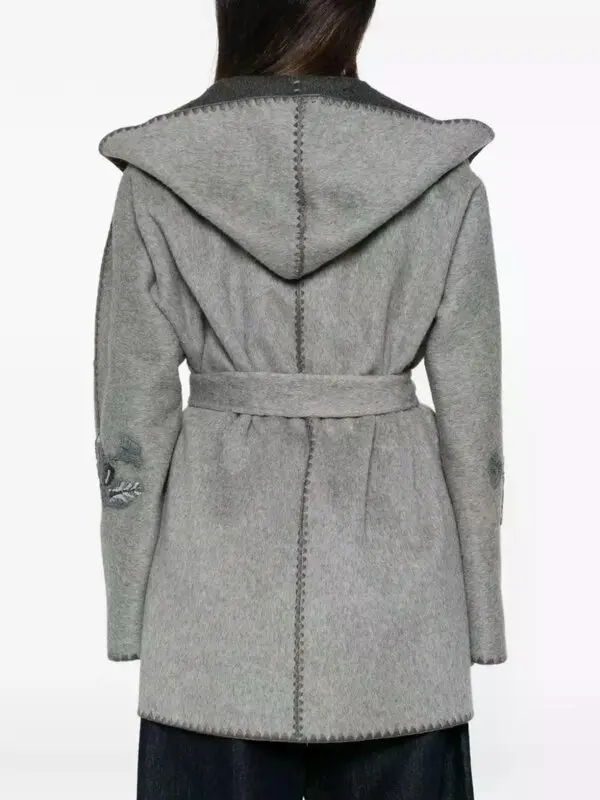 ERMANNO FIRENZE Embroidered Belted Oversized Coat