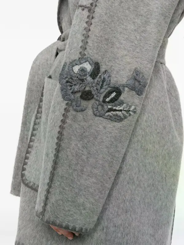ERMANNO FIRENZE Embroidered Belted Oversized Coat