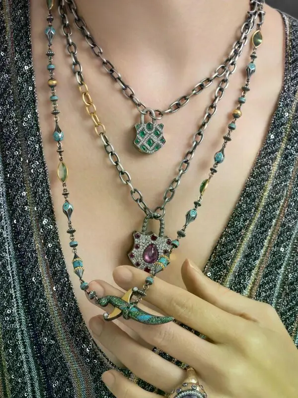 SEVAN BIÇAKÇI Tourmaline And Diamond Dagger Necklace