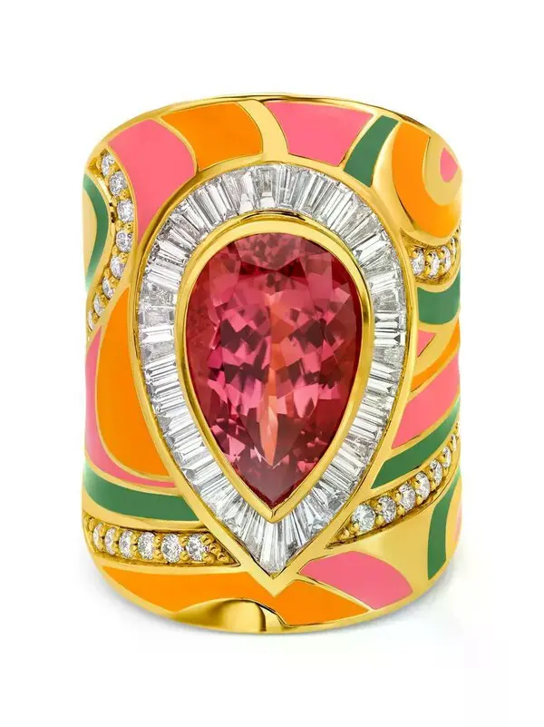 BUDDHA MAMA Miami Swirl Tourmaline And Diamond Wrap Ring