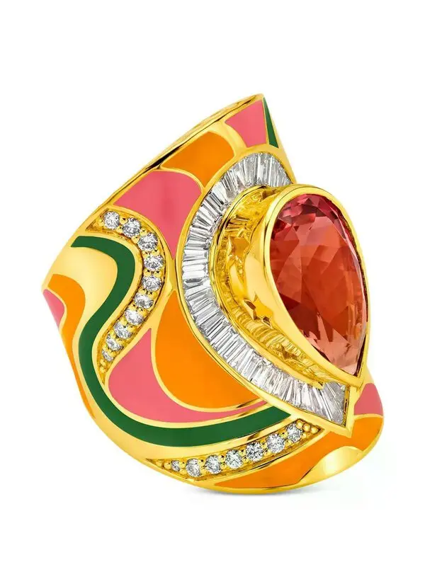 BUDDHA MAMA Miami Swirl Tourmaline And Diamond Wrap Ring