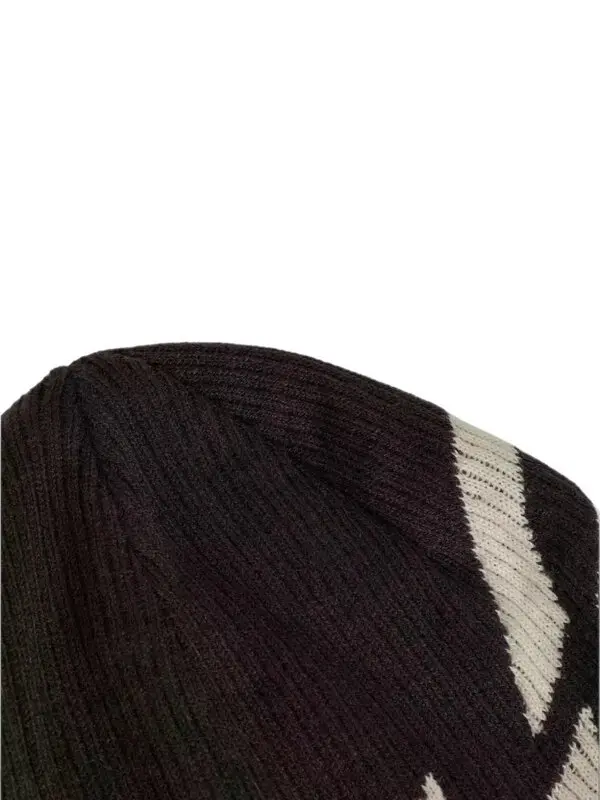 Y3 Ribbed-knit Intarsia Beanie Hat
