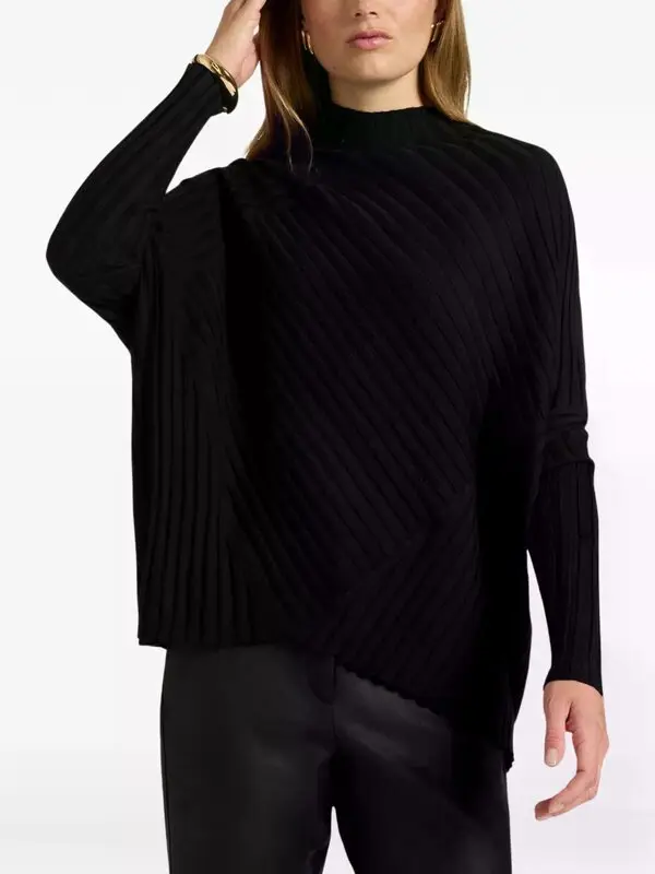 ELENA MIRÒ Ribbed-knit Asymmetric-hem Sweater