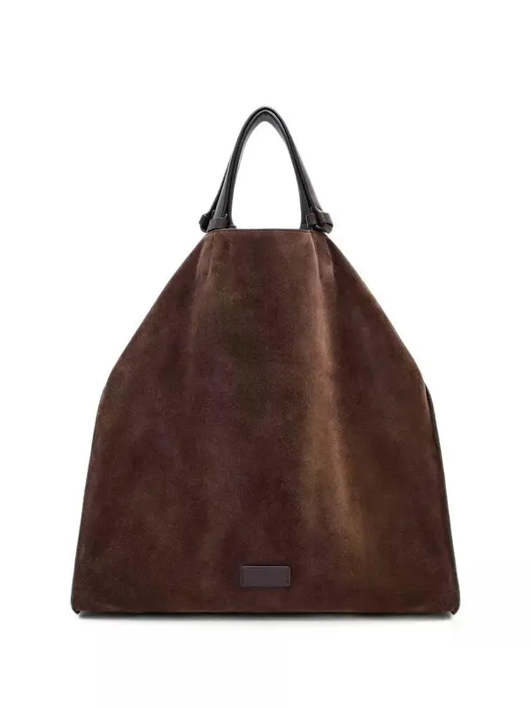 Giorgio Armani Suede Logo-patch Tote Bag