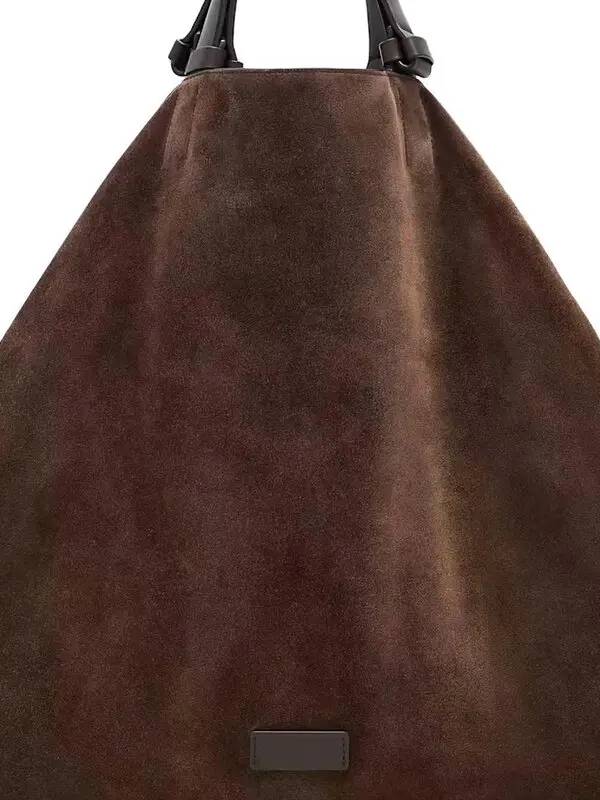 Giorgio Armani Suede Logo-patch Tote Bag
