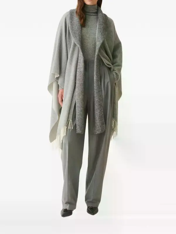 Fabiana Filippi Fringed Shawl-collar Cape