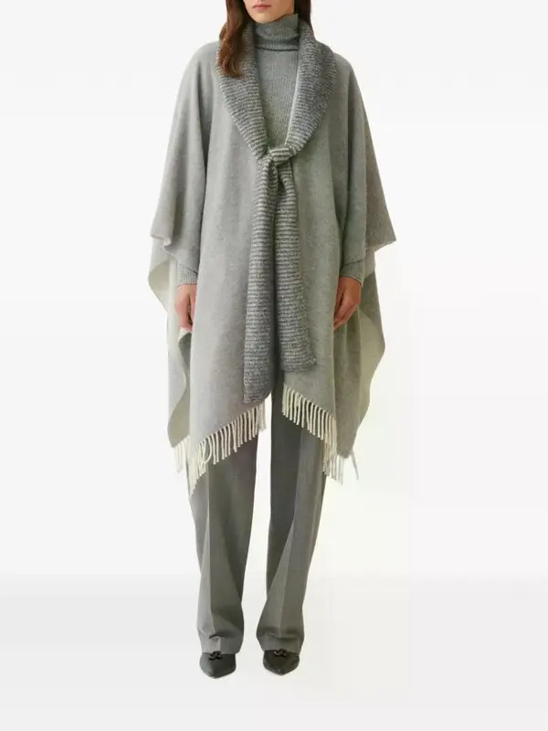 Fabiana Filippi Fringed Shawl-collar Cape
