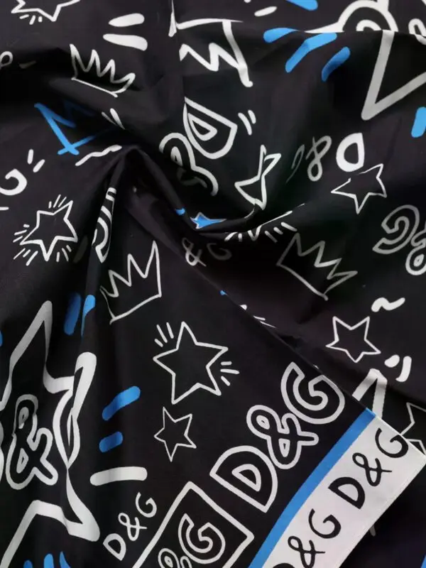 Dolce & Gabbana Graphic-print Square Scarf - Black