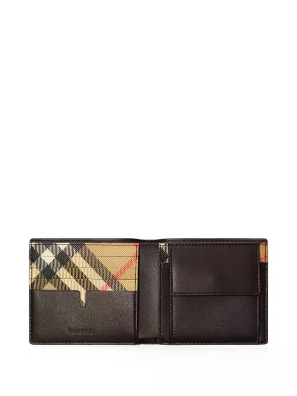 Burberry Pop Check Bifold Coin Wallet