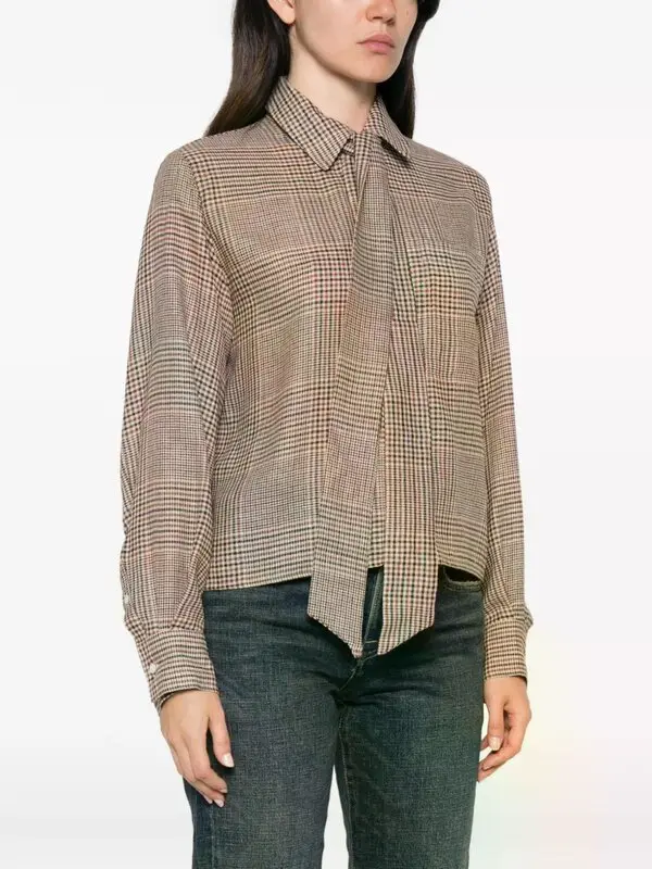 Marella Prince Of Wales Check Tie-neck Shirt