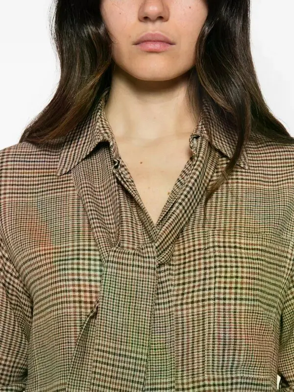 Marella Prince Of Wales Check Tie-neck Shirt