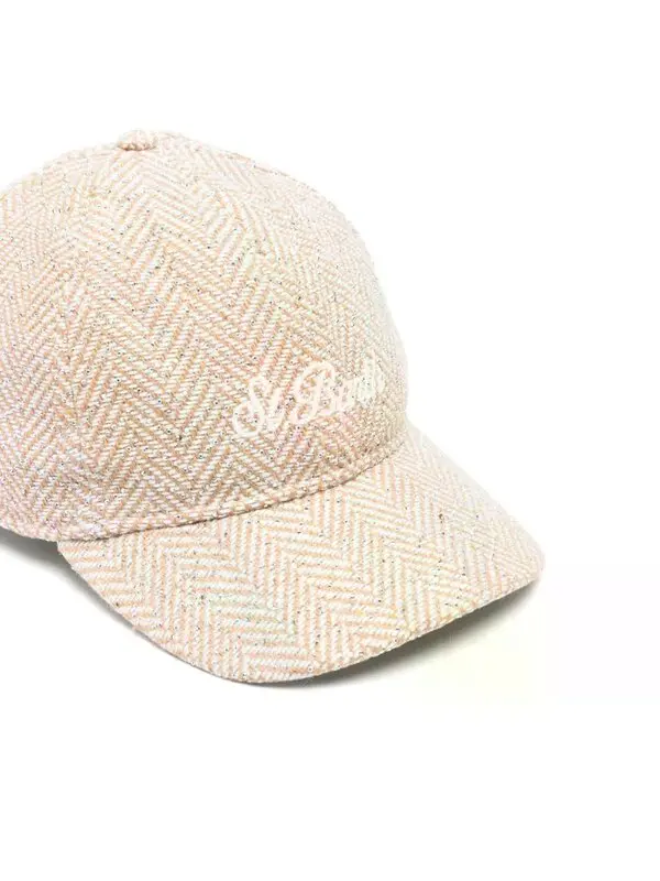 MC2 SAINT BARTH Herringbone-pattern Embroidered-logo Baseball Cap