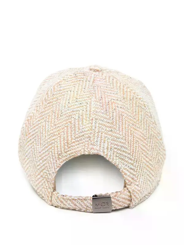 MC2 SAINT BARTH Herringbone-pattern Embroidered-logo Baseball Cap - Neutrals