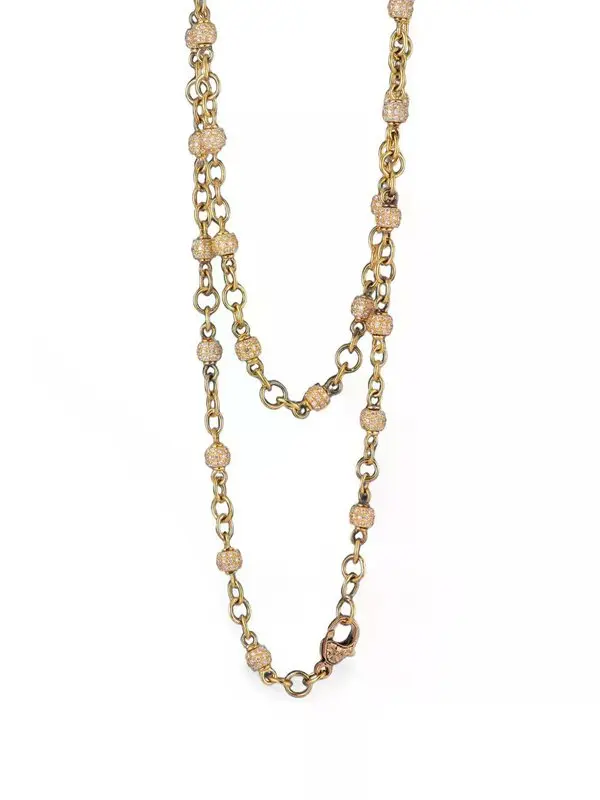 SYLVA & CIE Diamond Beaded Barrel Necklace