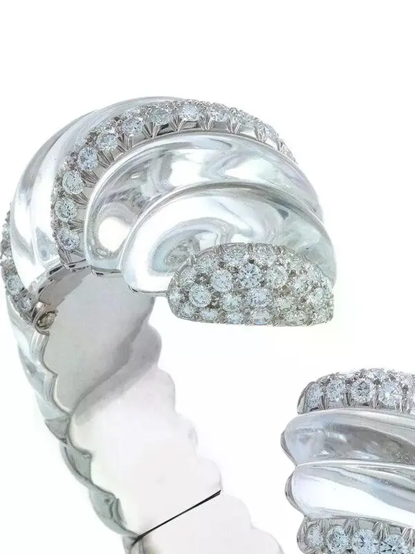David Webb Twist Cuff Diamond Bracelet