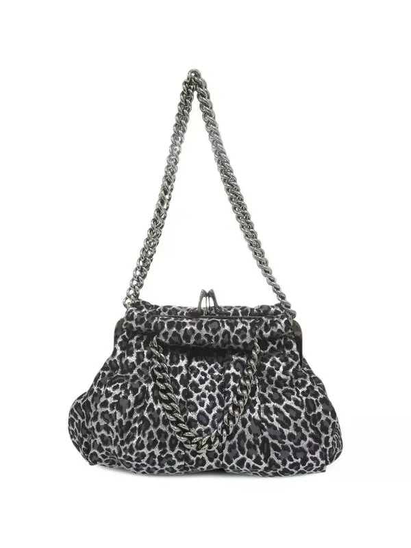 CHRISTIAN LOUBOUTIN 2010-2026 Canvas Leopard Print High Heels Shoulder Bag